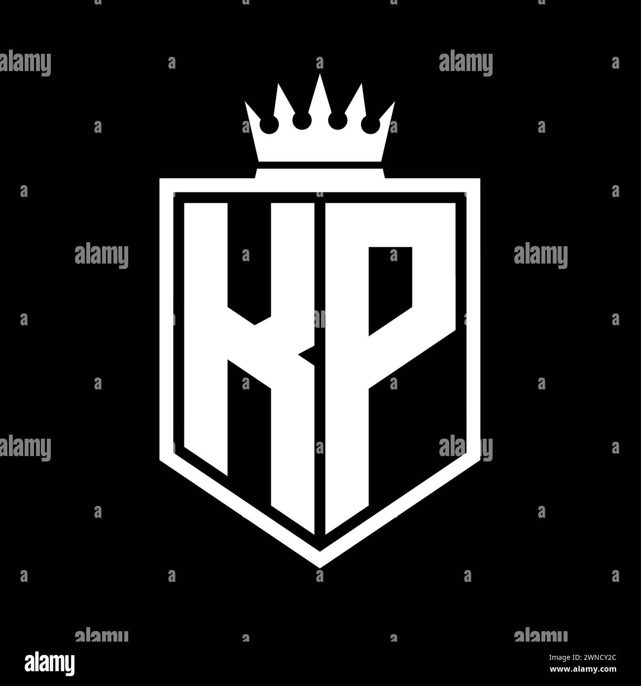 KP Letter Logo monogram bold shield geometric shape with crown outline ... KP Letter Logo monogram bold shield geometric shape with crown outline ...