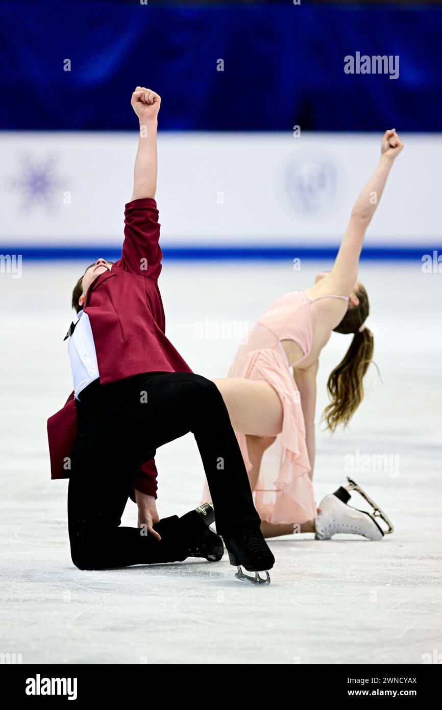 Layla VEILLON & Alexander BRANDYS (CAN), during Junior Ice Dance Rhythm ...