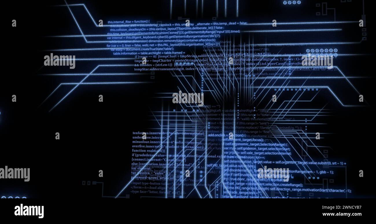 Image of circuit board with data processing over diverse people using computers Stock Photo - Alamy