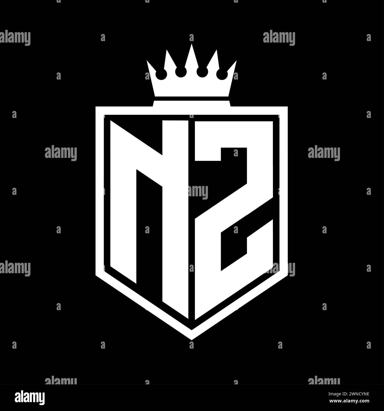 Nz logo design Black and White Stock Photos & Images - Alamy