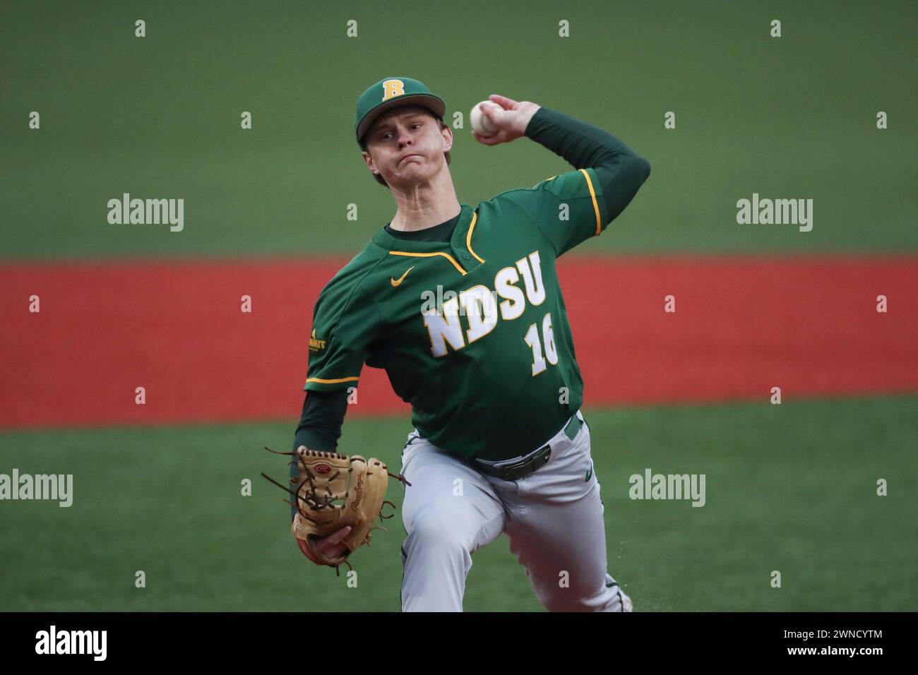 North Dakota State pitcher Nolan Johnson throws against Oregon State during an NCAA baseball ...
