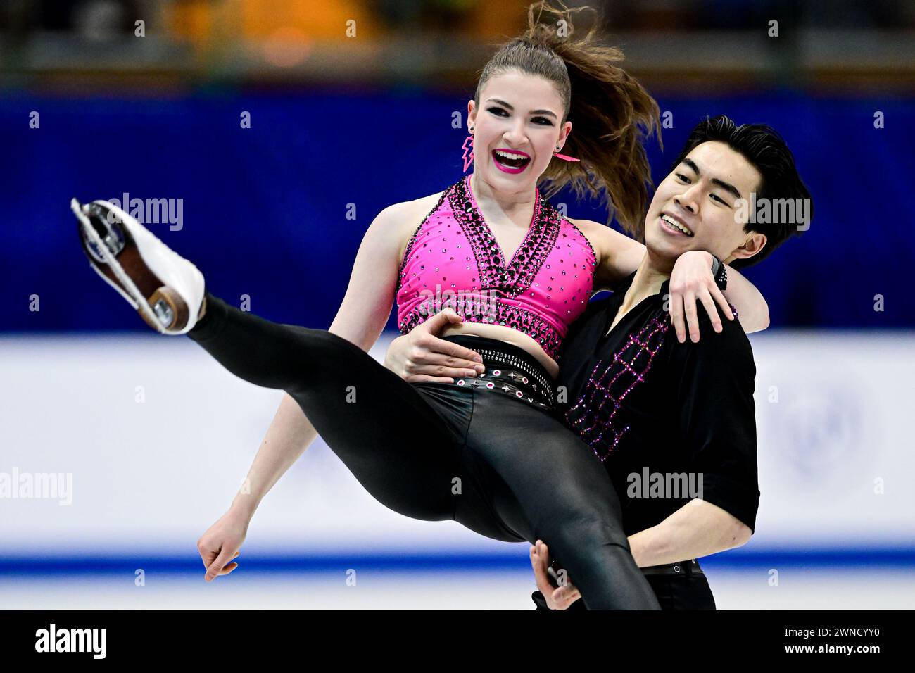 Yahli PEDERSEN & Jeffrey CHEN (USA), during Junior Ice Dance Rhythm ...