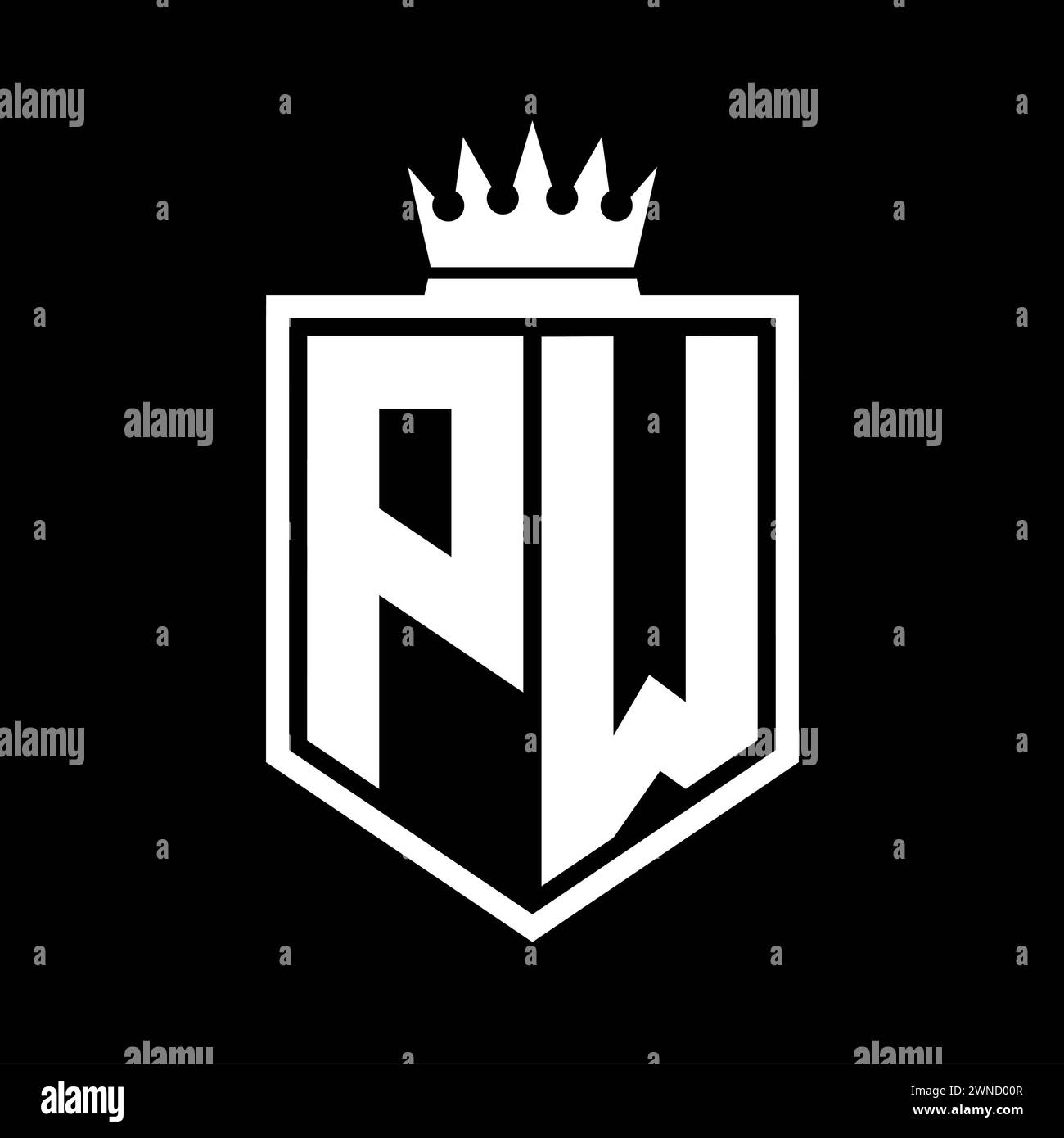 Pw logo design Black and White Stock Photos & Images - Alamy