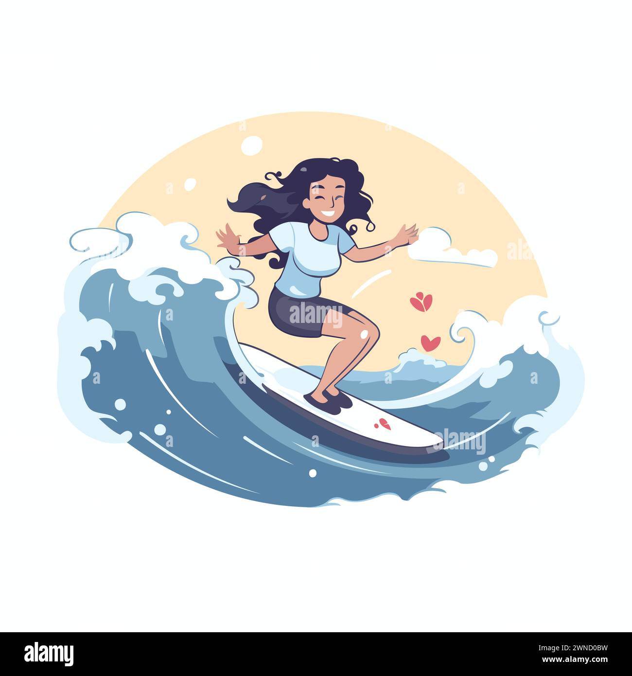 Cartoon surfer girl hi-res stock photography and images - Alamy
