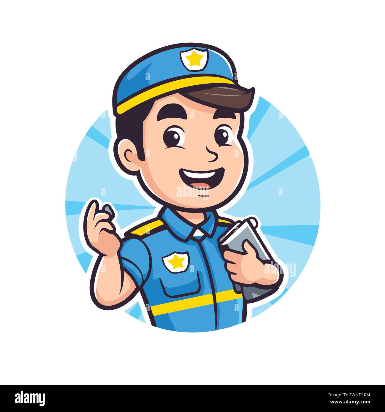 Policeman smiling Stock Vector Images - Alamy