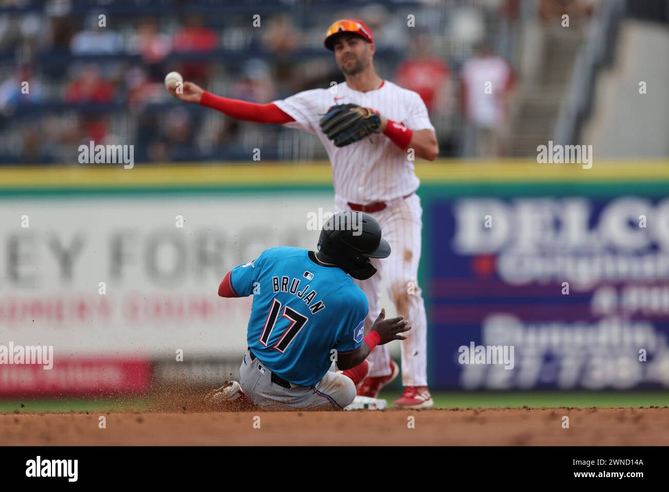 Clearwater, Florida, USA. 1st Mar, 2024. Miami Marlins second baseman ...