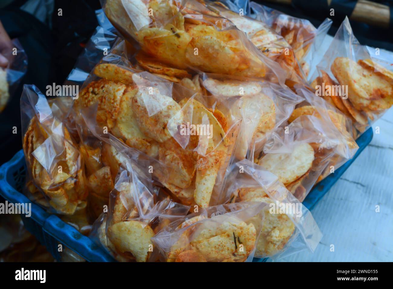 Simple snack of cassava chips Stock Photo - Alamy