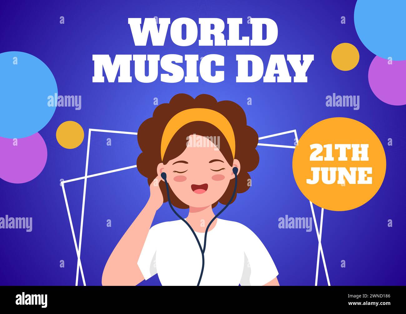 Music Day Social Media Background Flat Cartoon Hand Drawn Templates ...