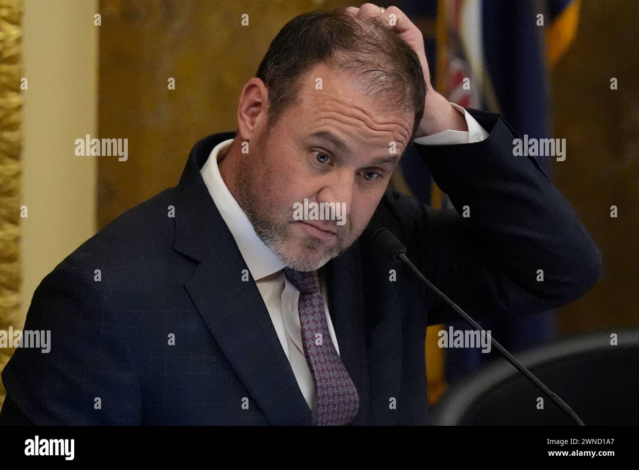 Utah House Speaker Mike Schultz, R-Hooper, looks on during the final ...