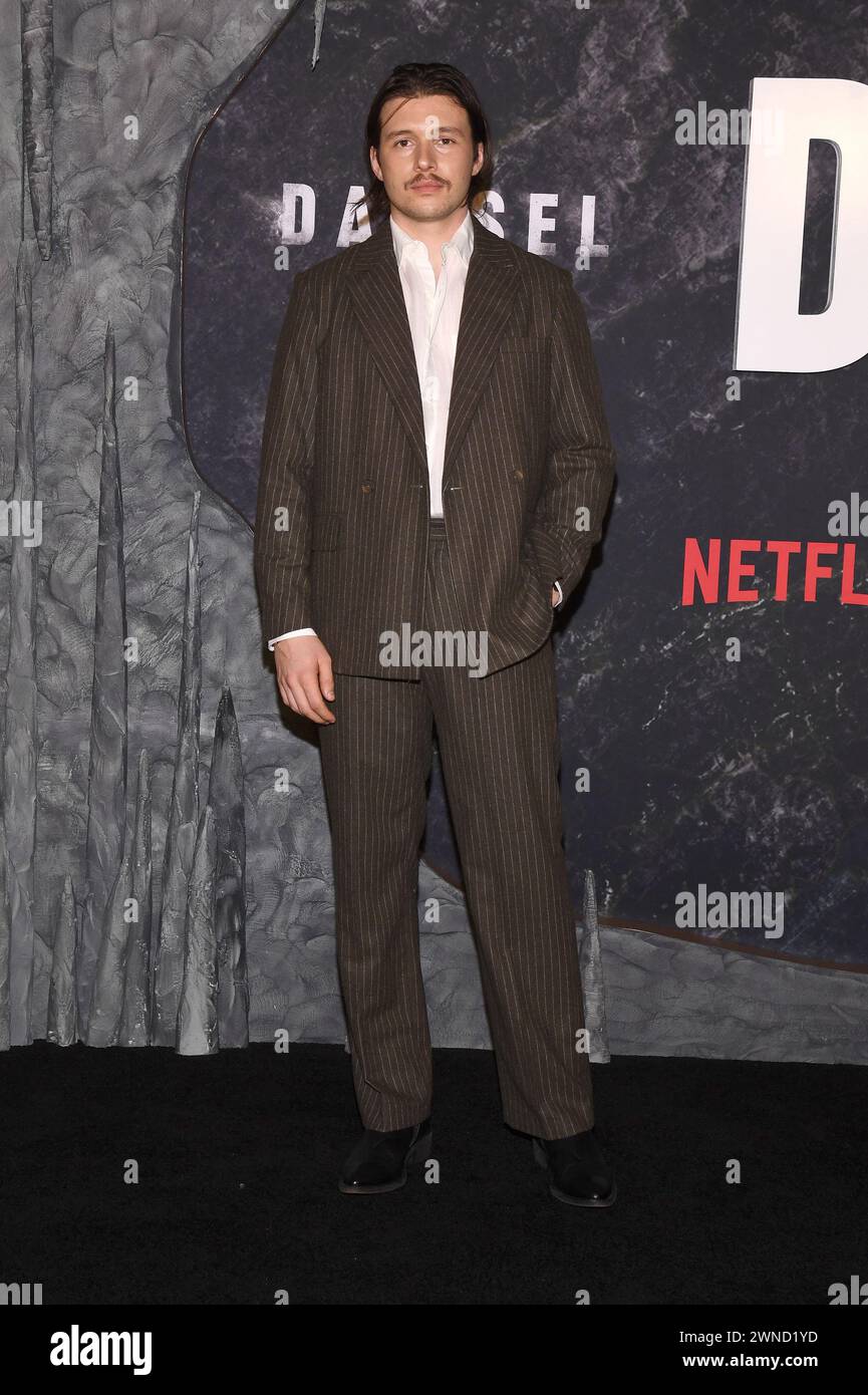 New York, USA. 01st Mar, 2024. Actor Nick Robinson attends the Netflix ...