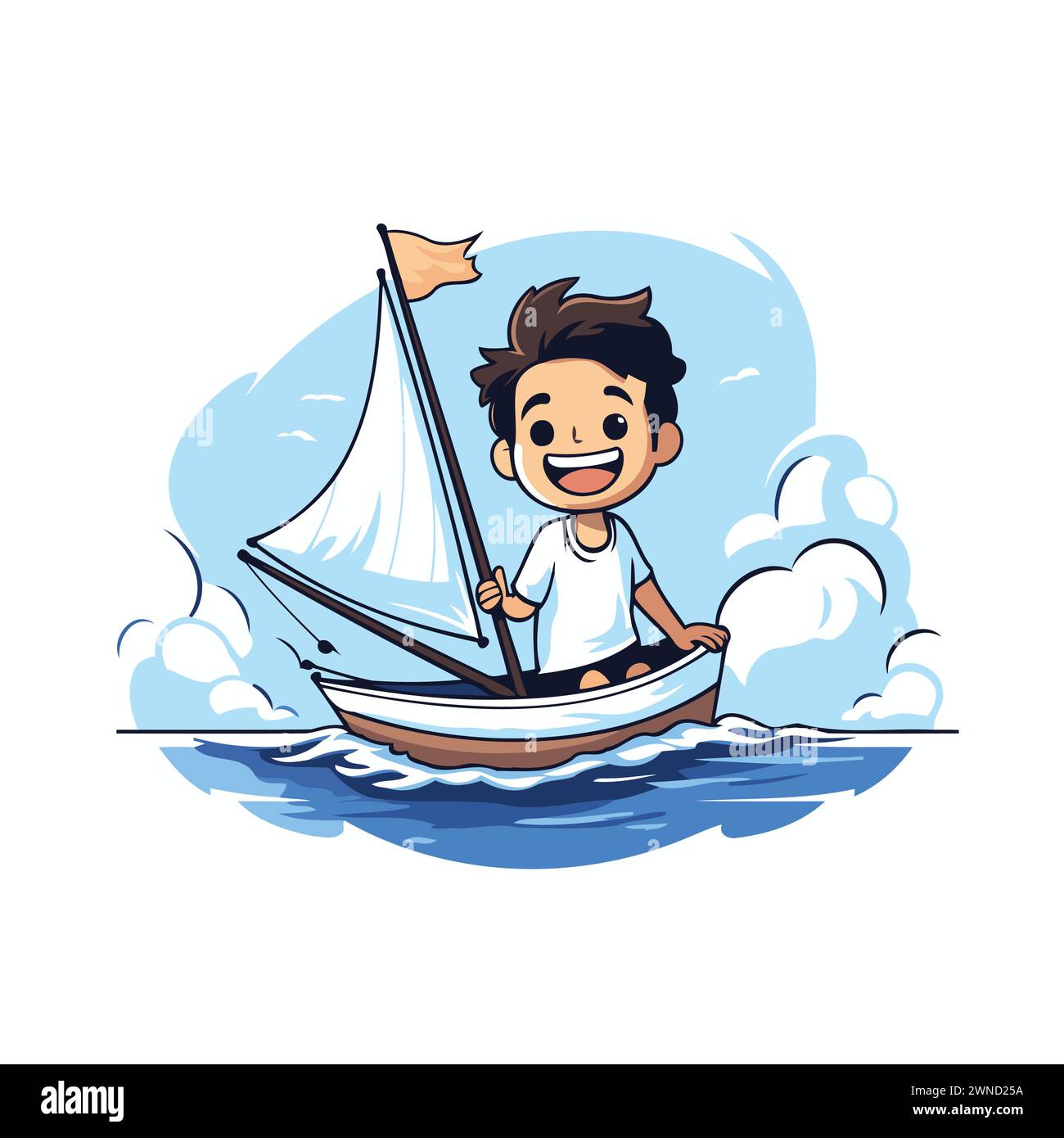 Yachts on water Stock Vector Images - Alamy