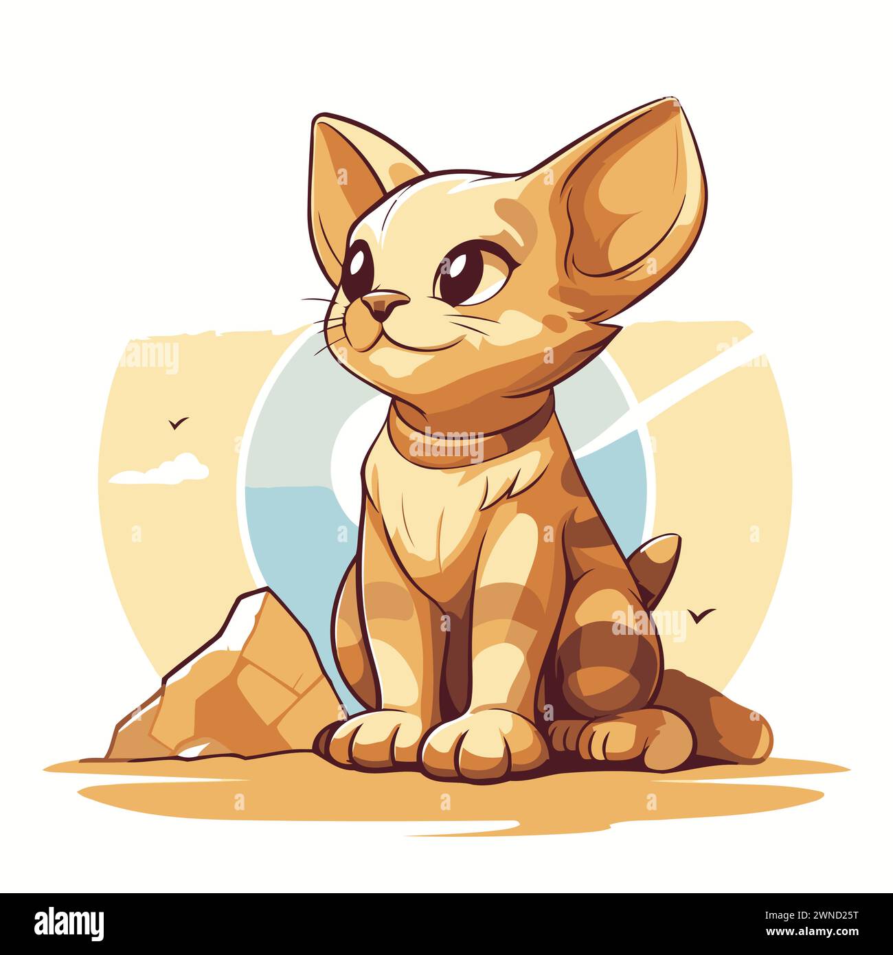 Cat beach Stock Vector Images - Alamy