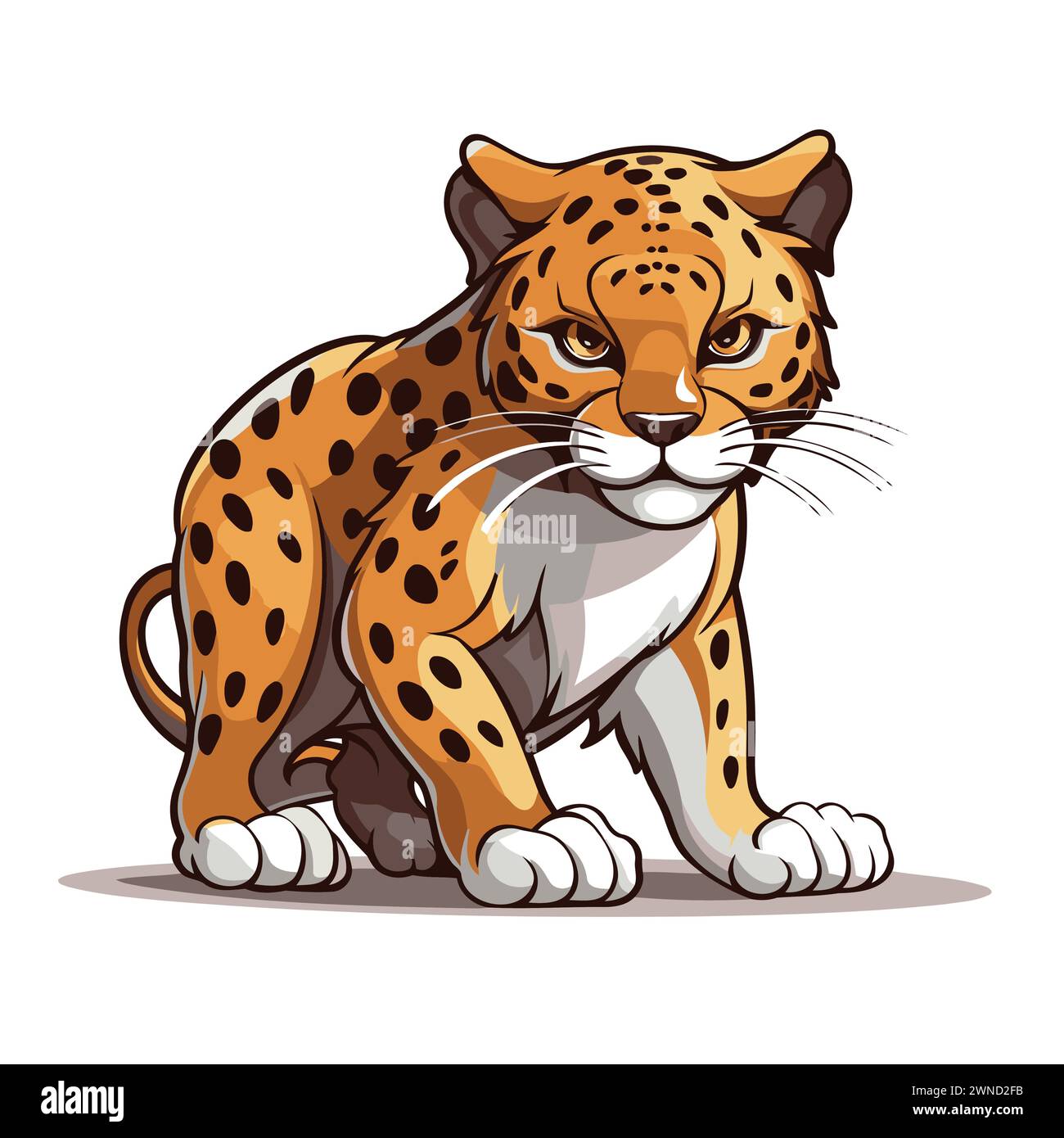 Illustration of a leopard on a white background. Vector illustration ...