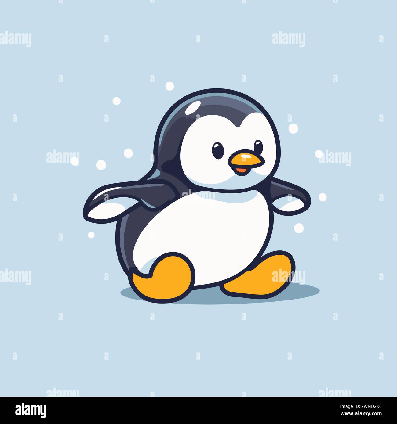 Cute Penguin Cartoon Wallpaper