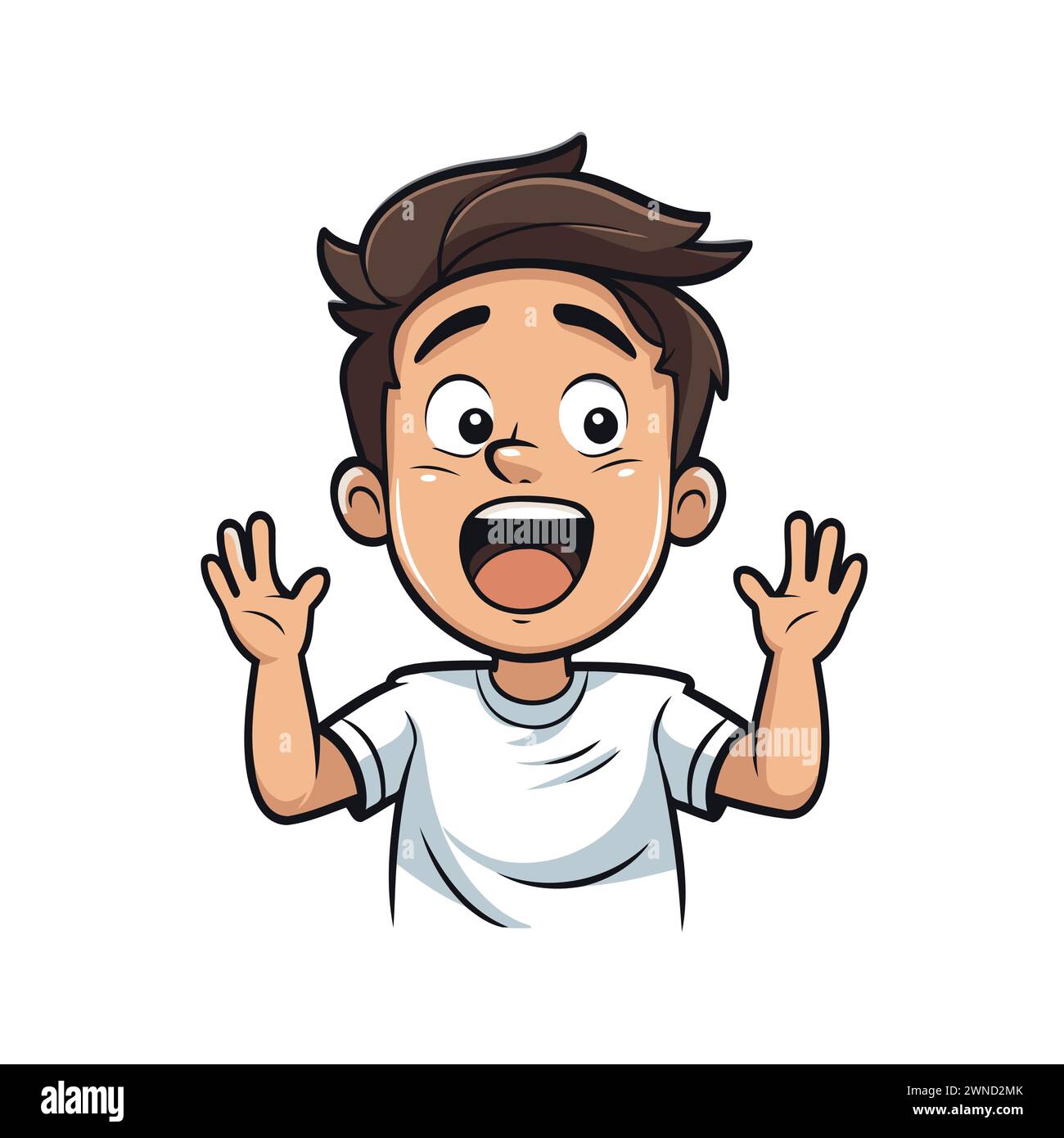 Surprised boy cartoon isolated on white background. Vector illustration ...