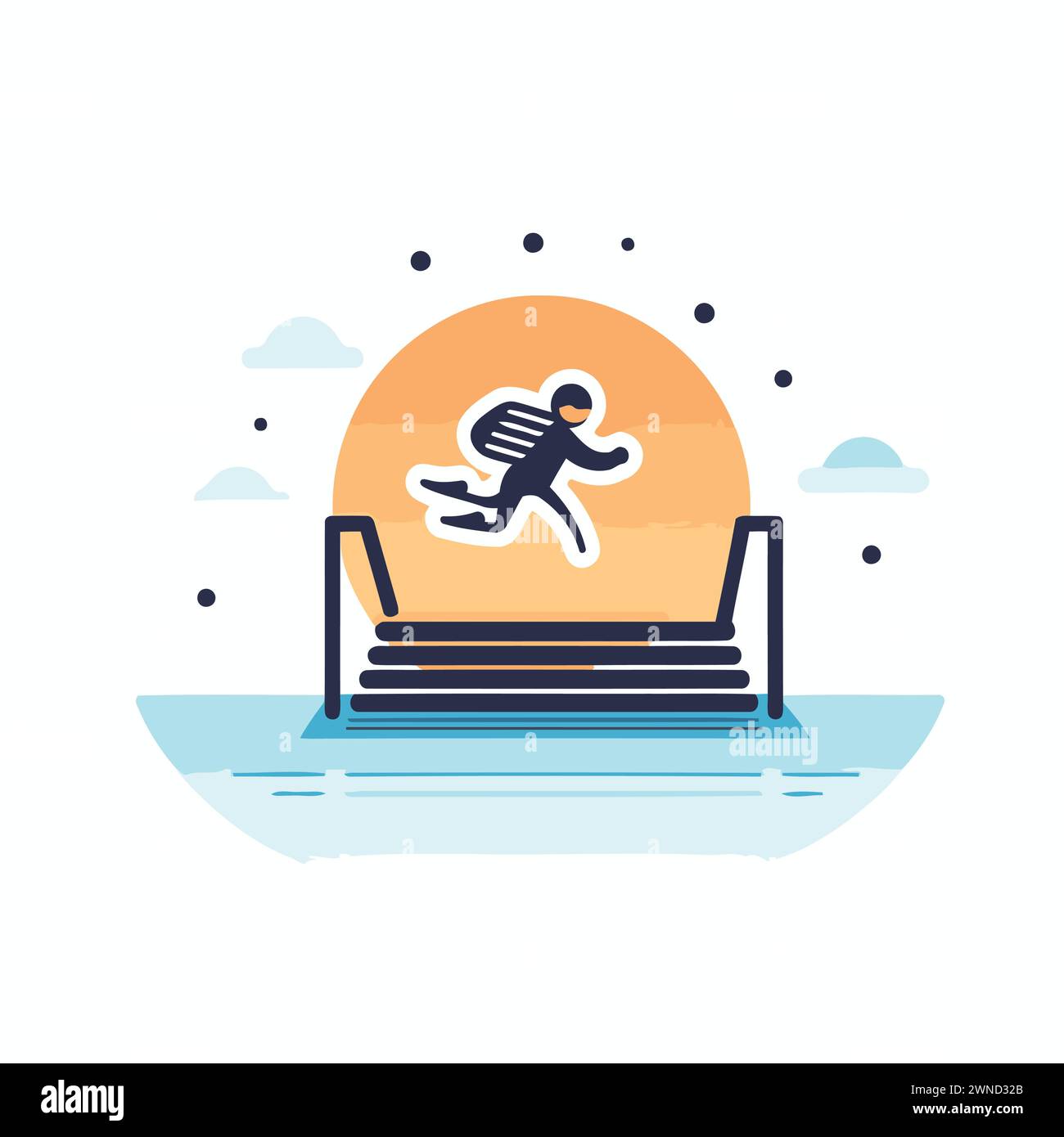 Jumping the stairs Cut Out Stock Images & Pictures - Alamy