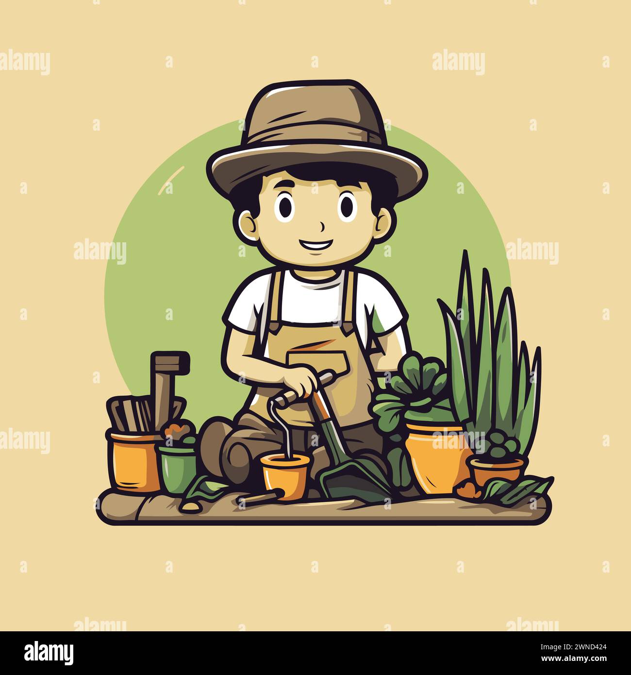 Cartoon gardener hi-res stock photography and images - Alamy
