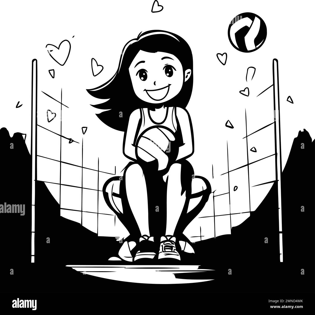 Young volleyball player on white Stock Vector Images - Alamy