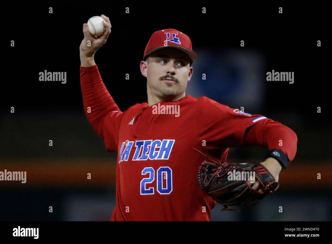 Louisiana Tech relief pitcher Grant Hubka throws against Army during an ...
