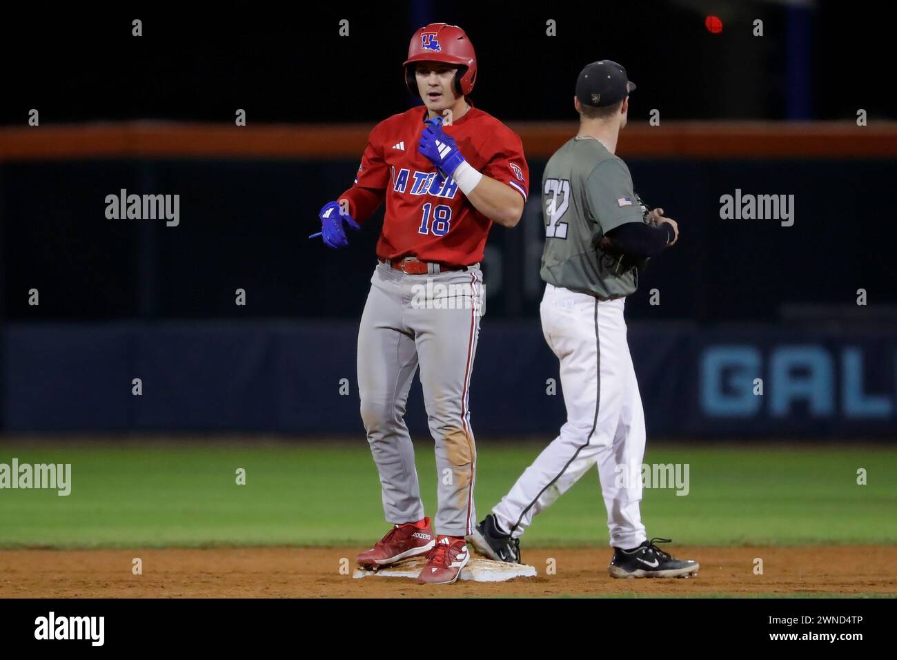 Louisiana Tech's Kasten Furr (18) celebrates his two run RBI double at ...