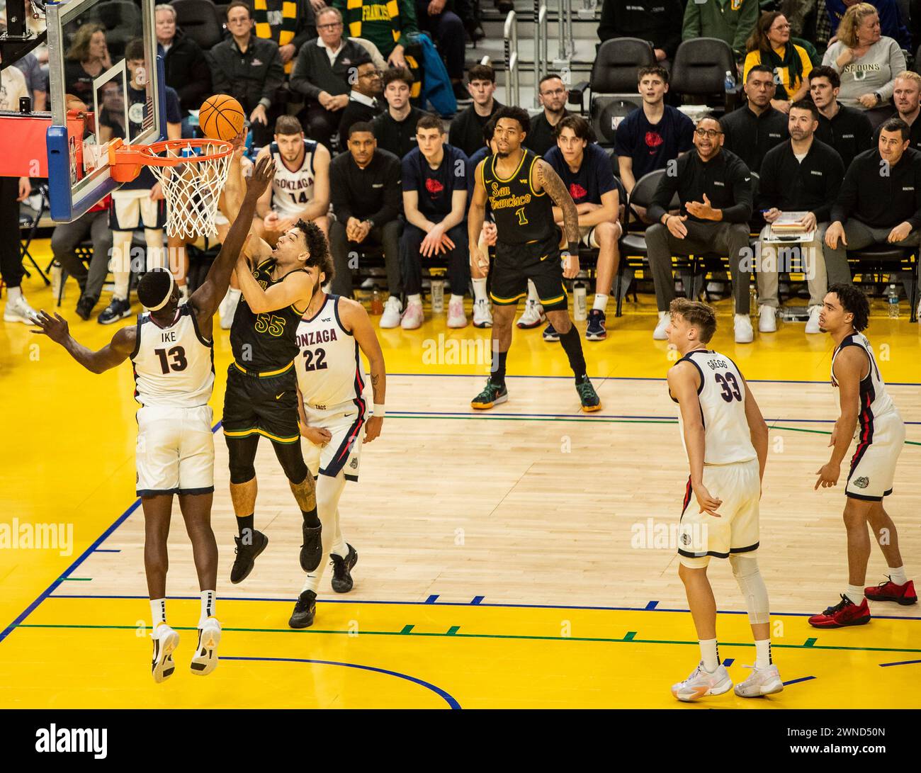 February 29 2024 San Francisco CA, U.S.A. San Francisco guard Marcus ...