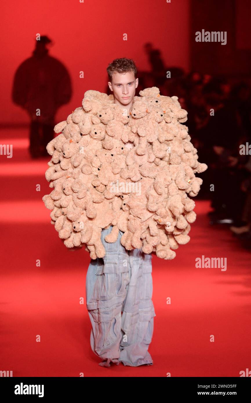 Paris, France. 01st Mar, 2024. A model walks the runway wearing ...