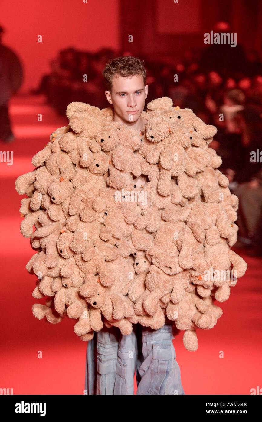 Paris, France. 01st Mar, 2024. A model walks the runway wearing ...