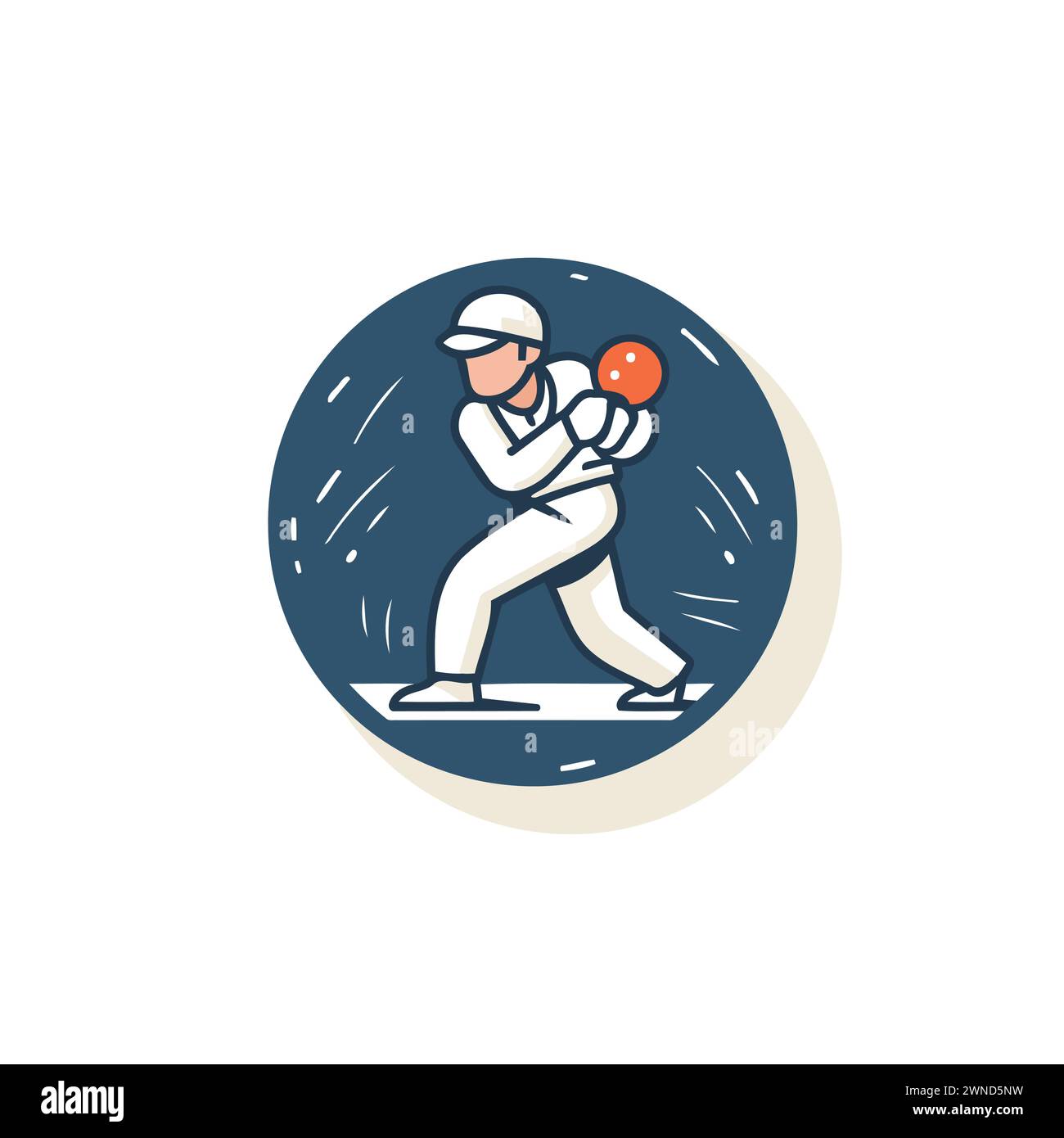 Cricket player icon. Vector illustration in flat style on white ...