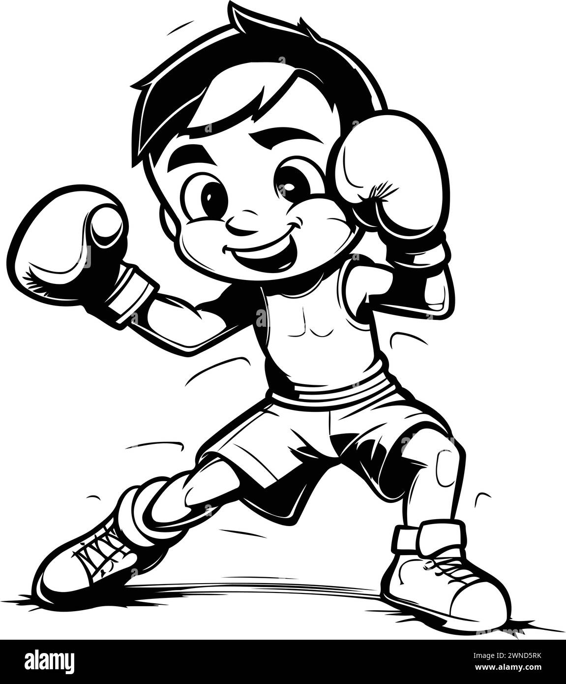 Boxing black boy Black and White Stock Photos & Images - Alamy