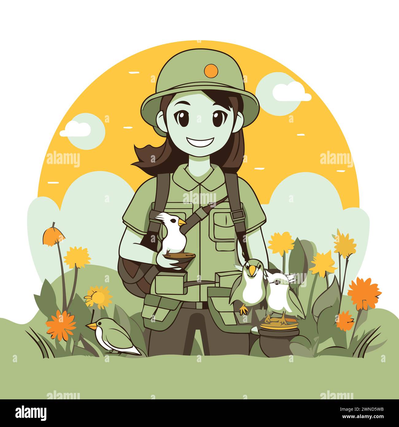Girl military Stock Vector Images - Alamy