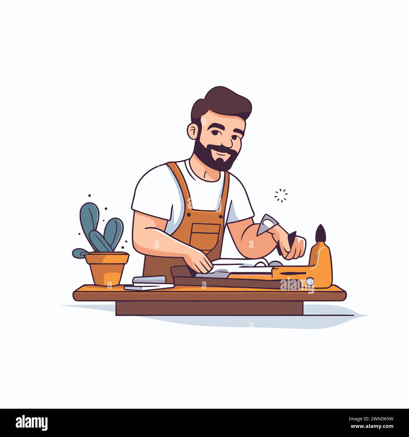 Woodwork craftsman Stock Vector Images - Alamy