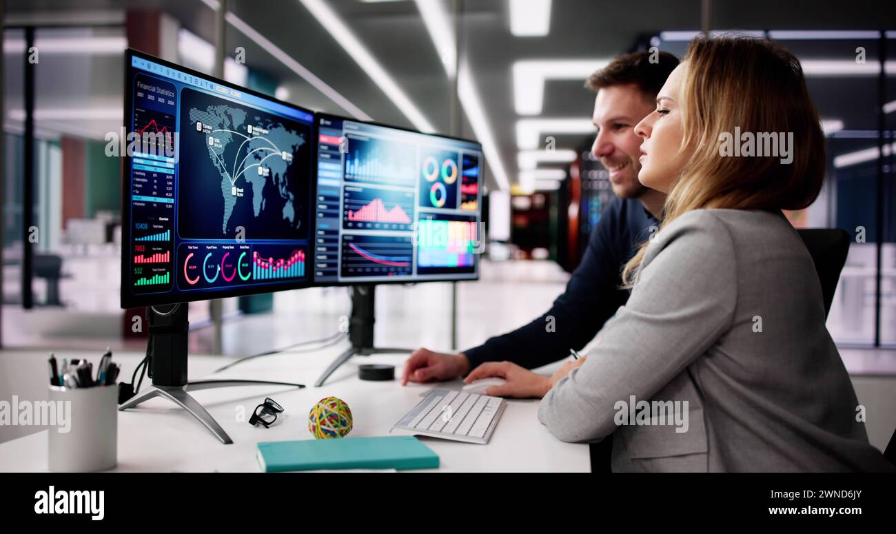 Data Analyst Using Data Analytics KPI Dashboard Stock Photo - Alamy