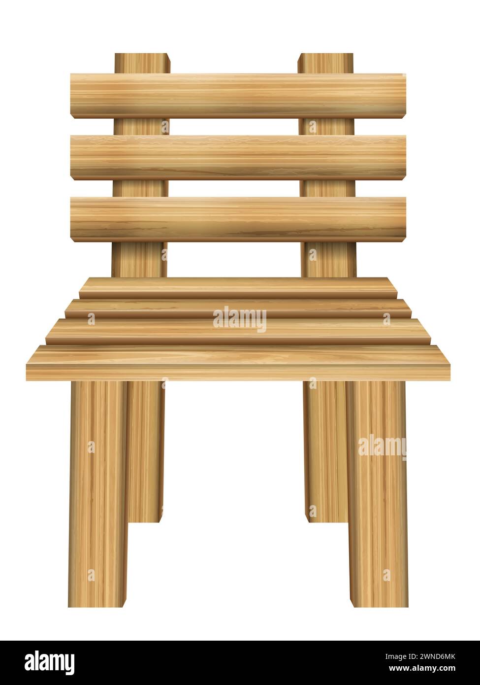 Wooden chair on a white background. Vector illustration Stock Photo - Alamy