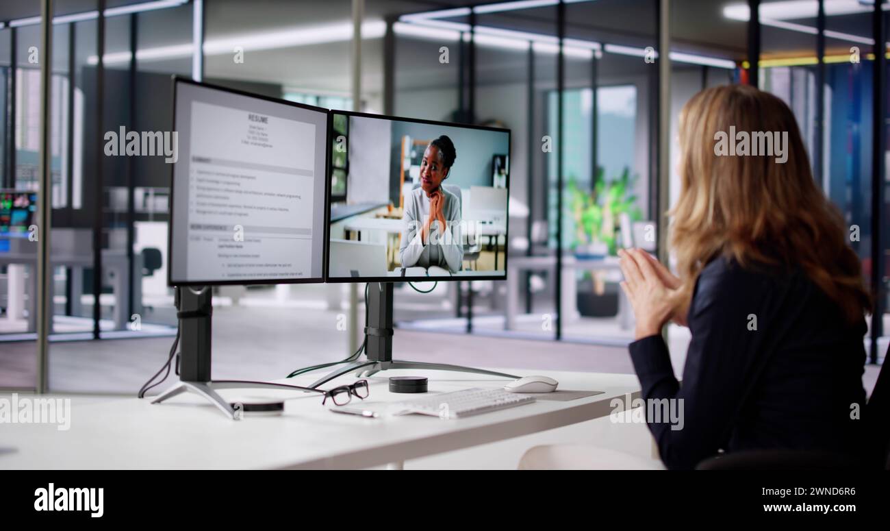 Online Video Conference Job Interview Meeting Call Stock Photo - Alamy