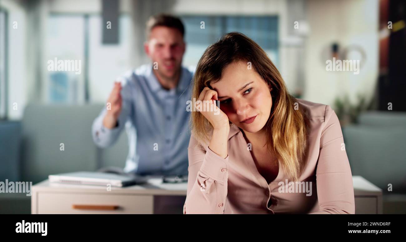 Sad Couple Family Problems And Divorce. Woman Ignoring Man Stock Photo ...