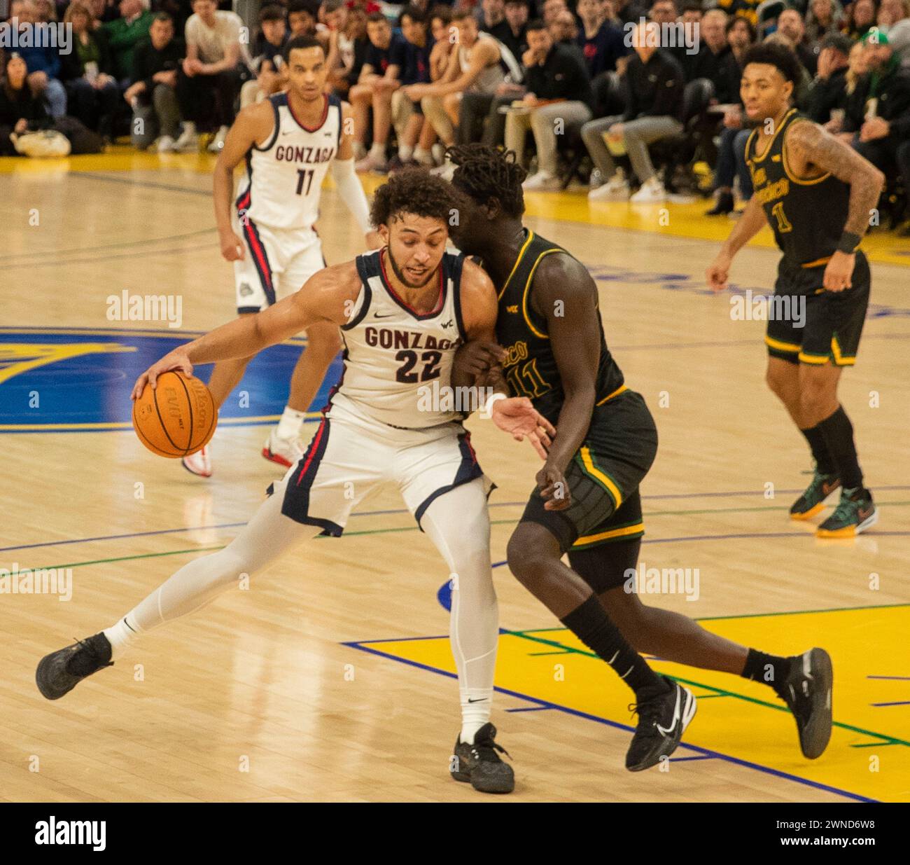 February 29 2024 San Francisco CA, U.S.A. Gonzaga forward Anton Watson ...