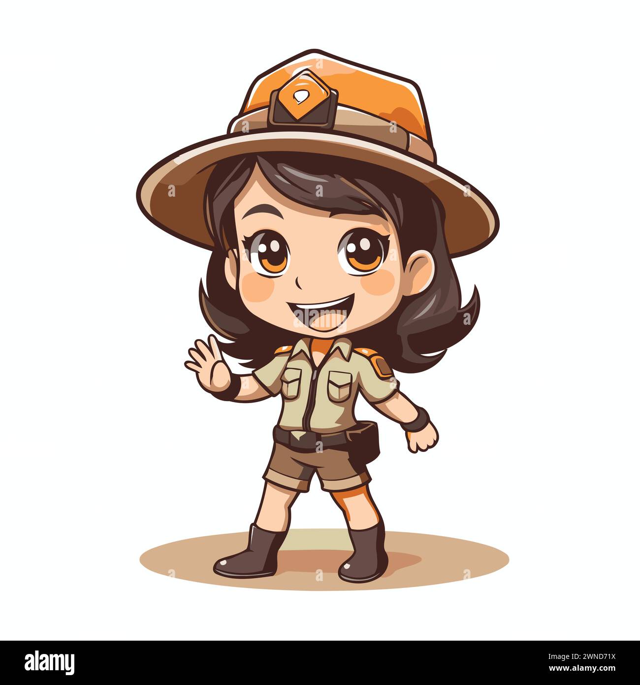 Vector illustration girl scout cartoon hi-res stock photography and ...