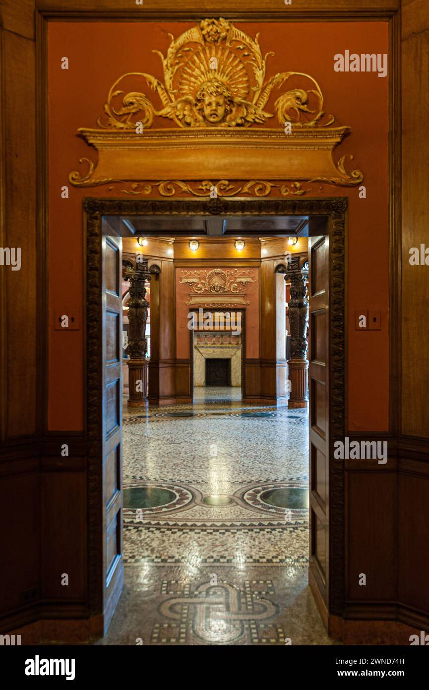 View into the ornate domed atrium of St. Augustine, Florida's Flagler ...