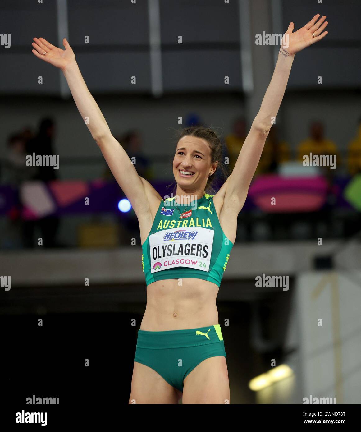 Glasgow, Britain. 1st Mar, 2024. Nicola Olyslagers of Australia reacts ...