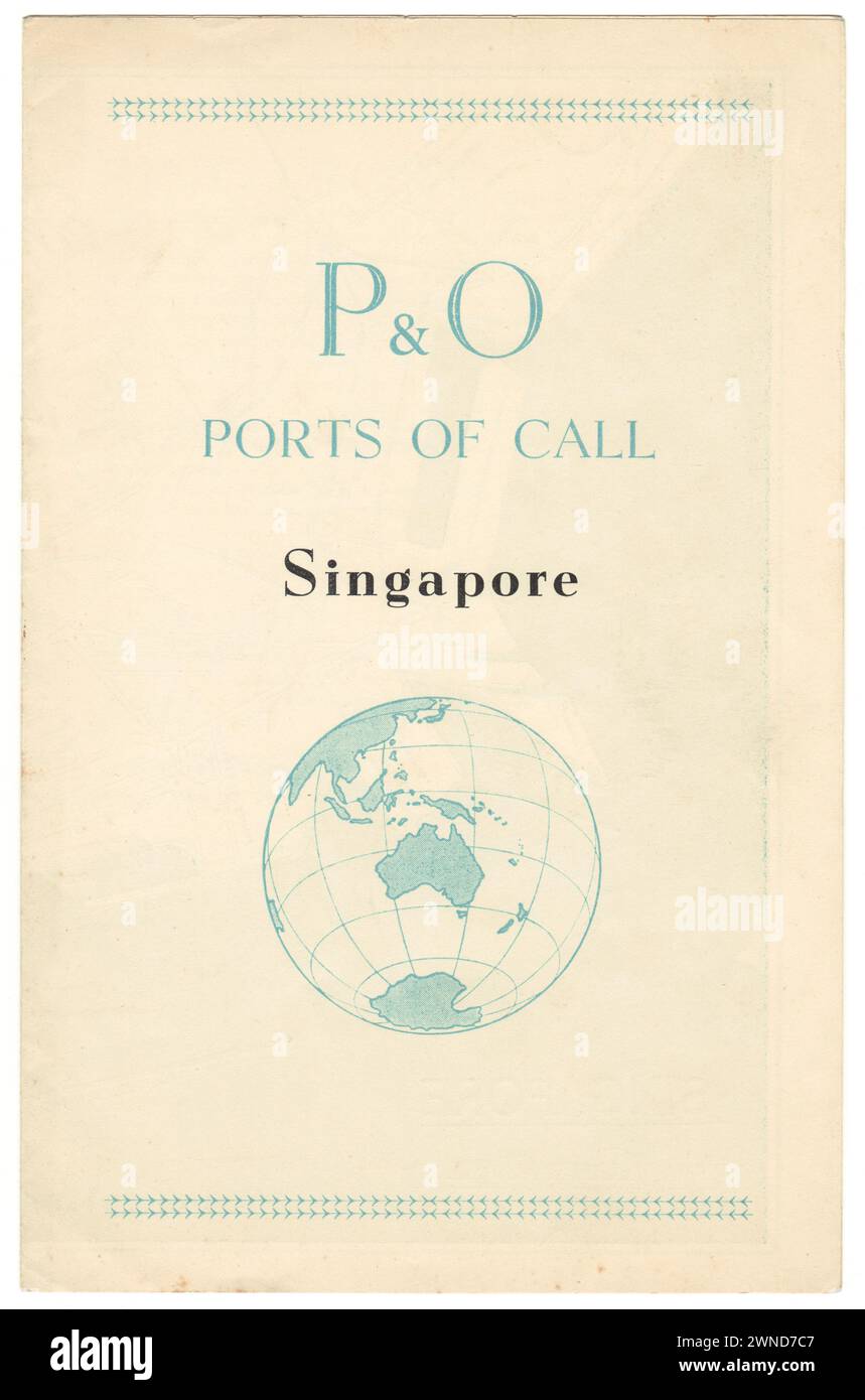 Old P&O Ports of Call brochure for Singapore from the 1950's Stock ...
