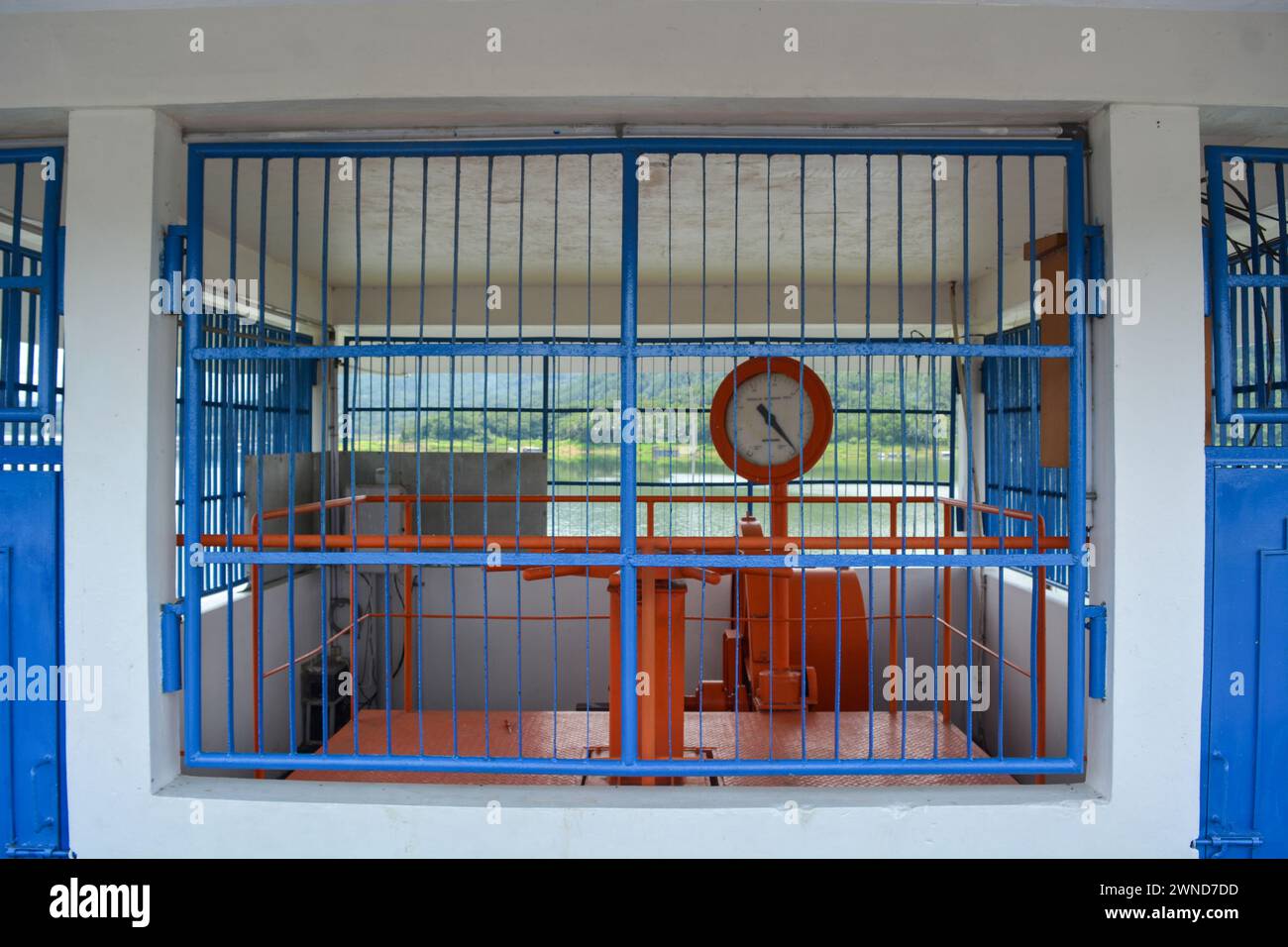 June 3, 2023, Photo of a tool for measuring water discharge (Current ...