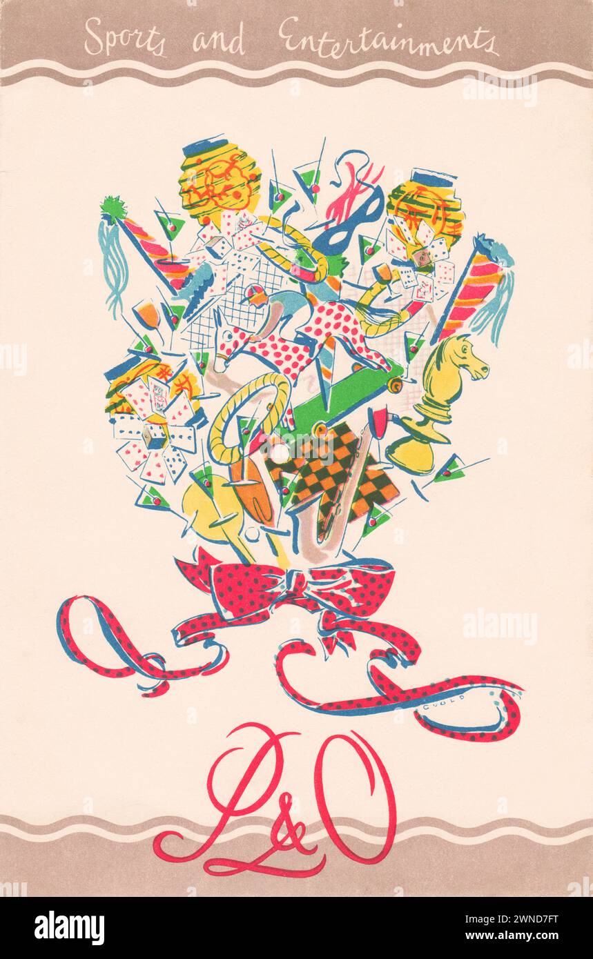 Vintage P&O First Class passenger copy of "Sports and Entertainments ...