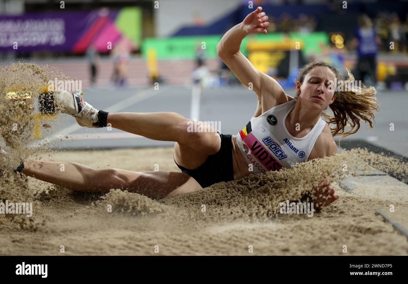 Glasgow, Britain. 1st Mar, 2024. Noor Vidts of Belgium competes during ...