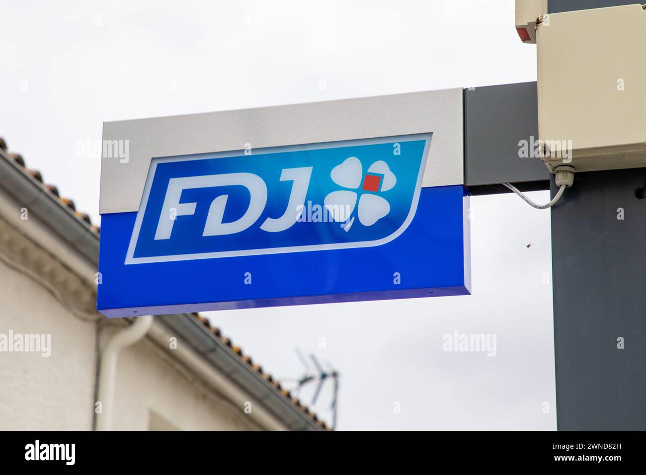Bordeaux , France - 02 29 2024 : fdj logo brand and sign text facade of ...
