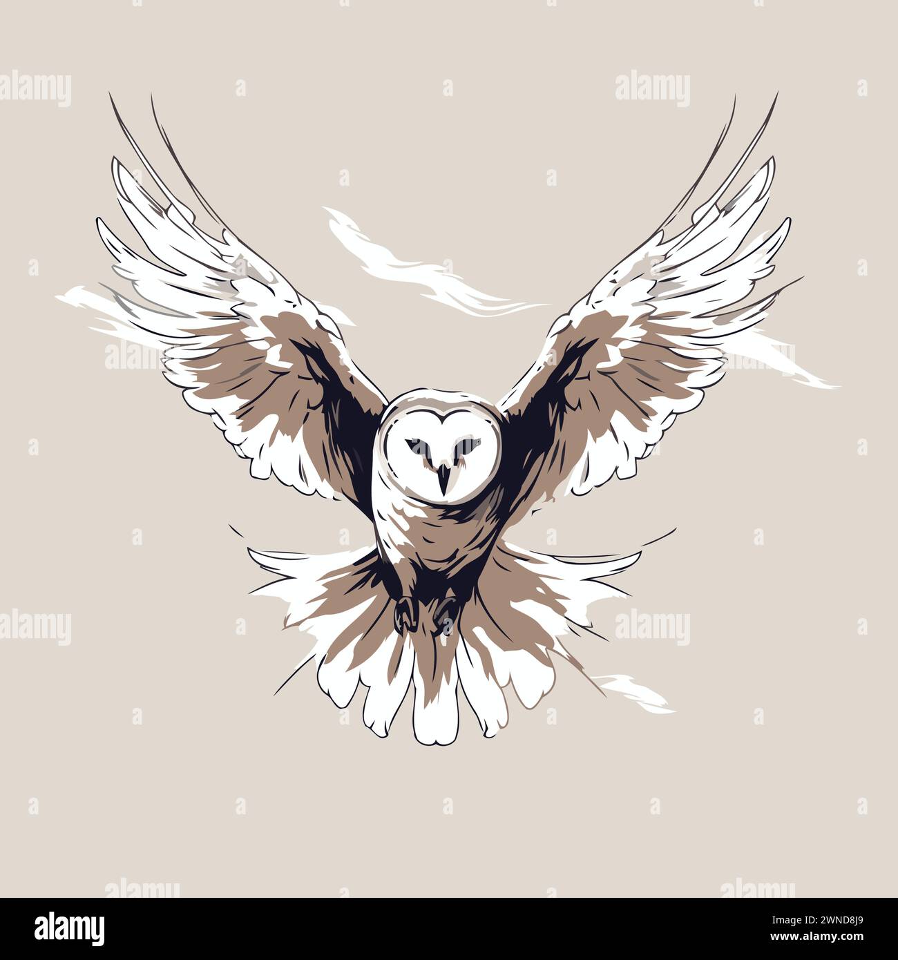 Owl in flight illustration Stock Vector Images - Alamy