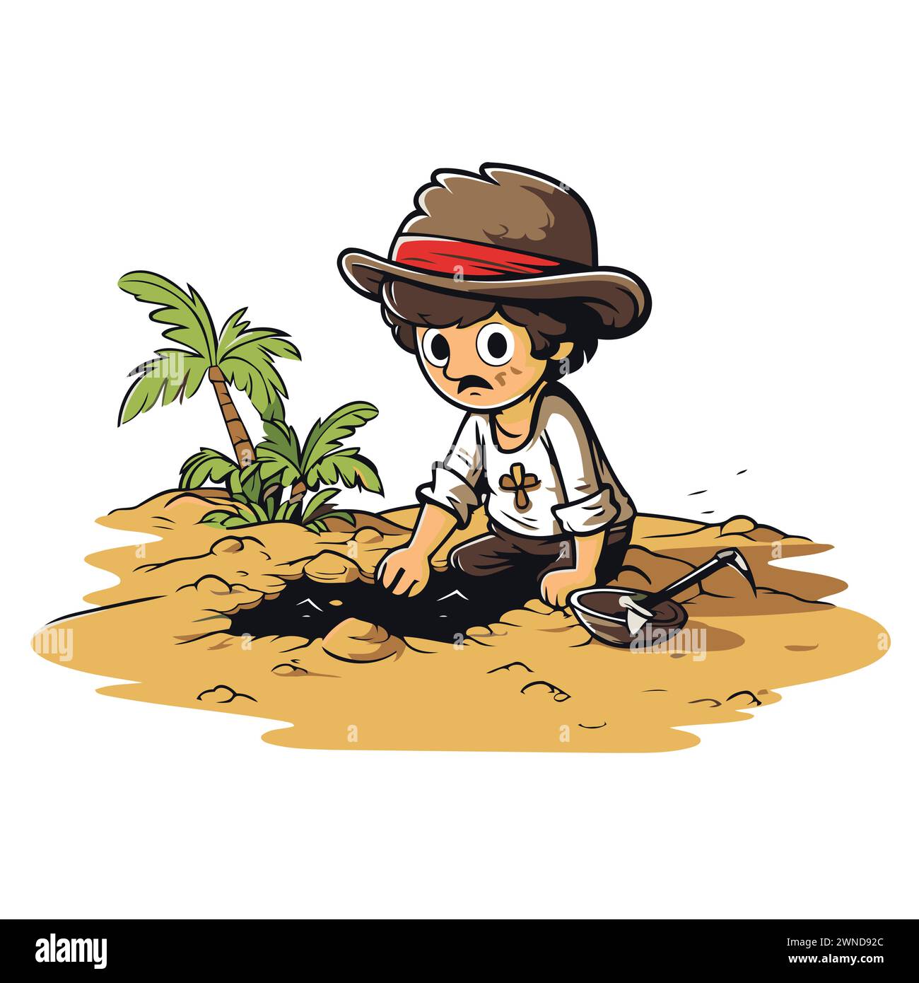 Digging hole cartoon hi-res stock photography and images - Alamy