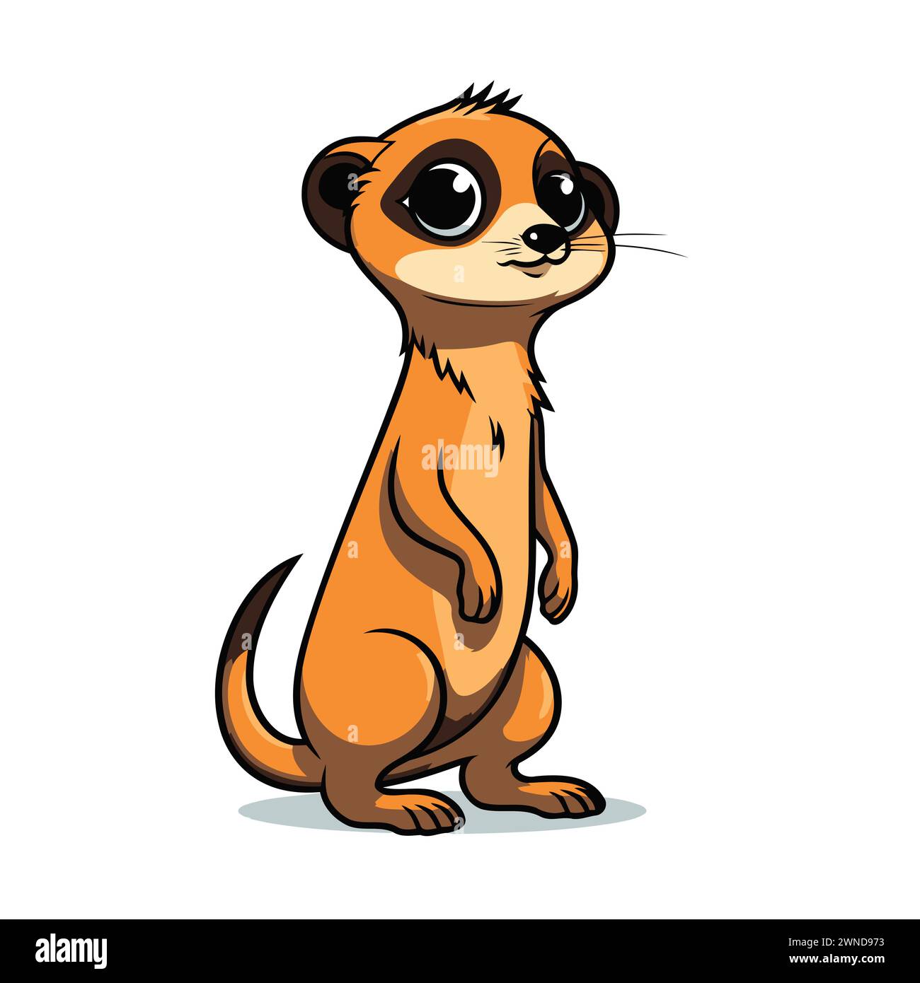 Cute meerkat cartoon vector illustration isolated on white background ...