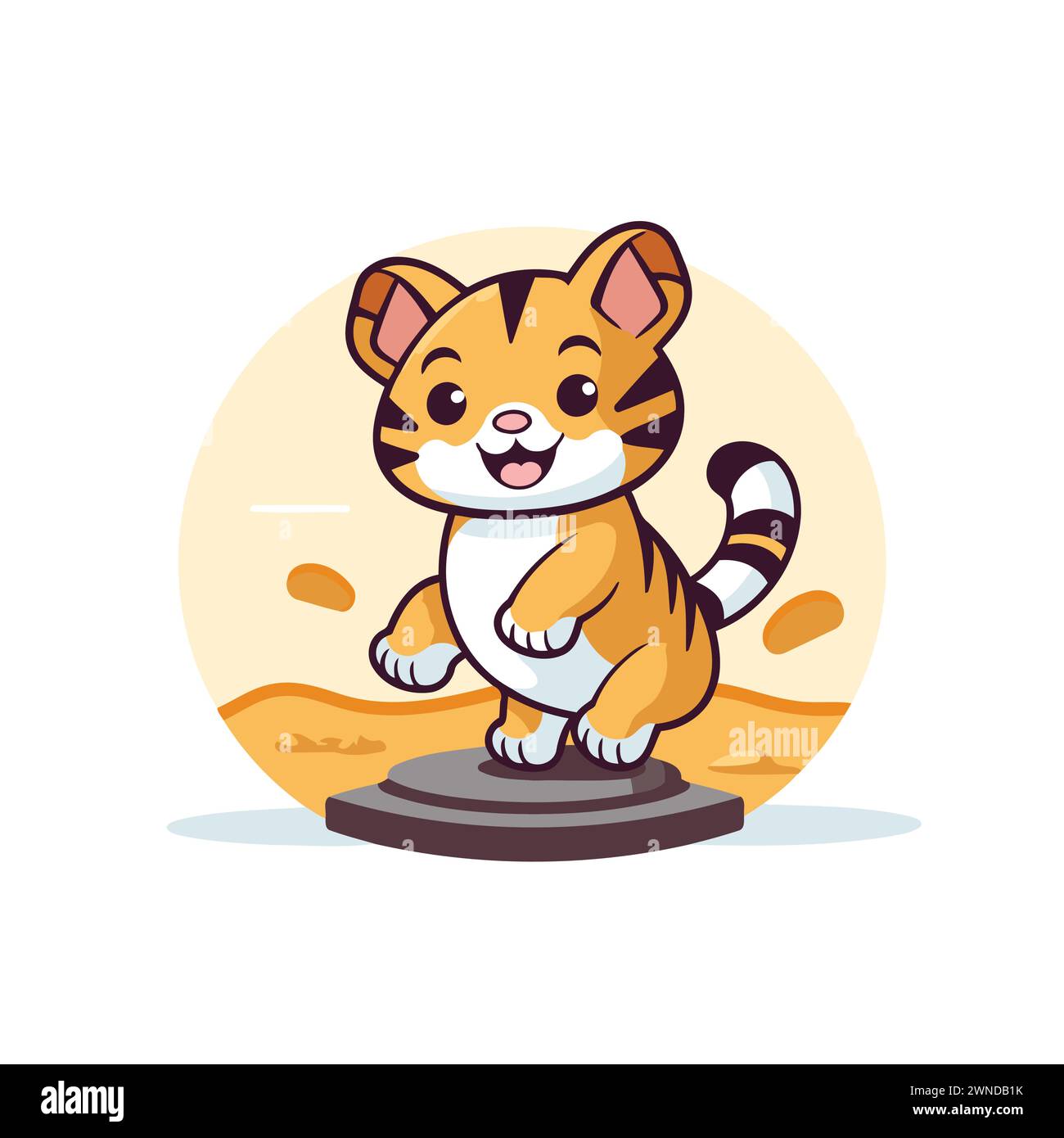 Cartoon illustration tiger standing hi-res stock photography and images ...