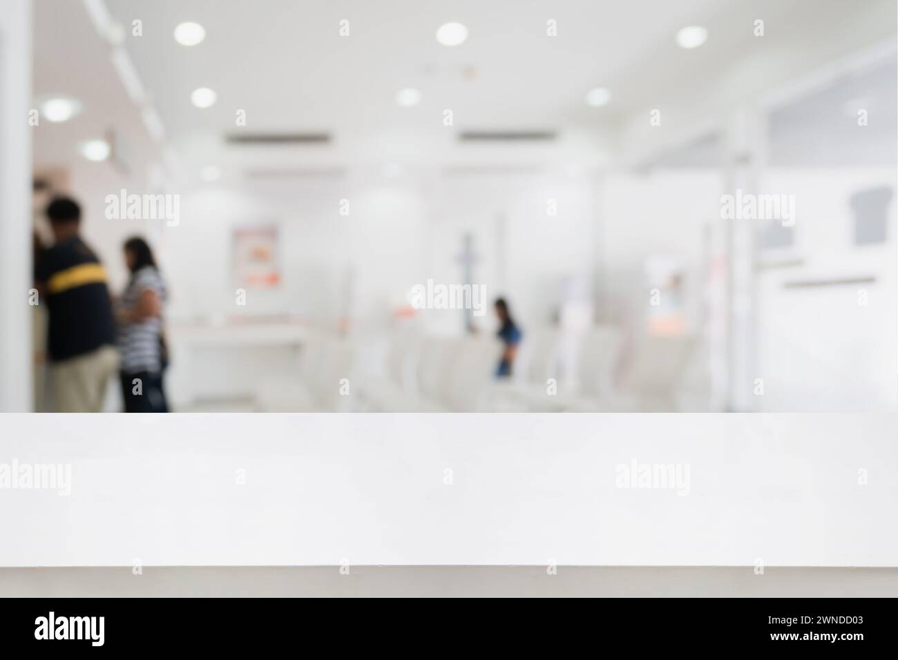 white counter with Blur abstract hospital, office, hotel or bank ...