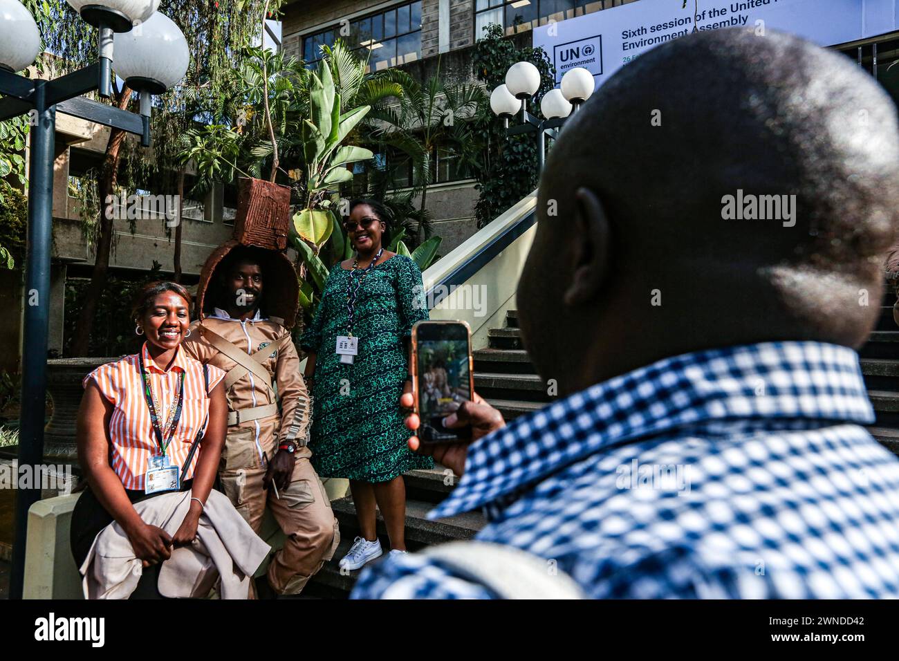Nairobi, Nairobi, Kenya. 1st Mar, 2024. Artists adorned in plants and ...